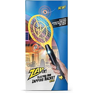 Zap It! Mini Bug Zapper - Rechargeable Mosquito, Fly Killer and Bug Zapper Racket - Flies Killer Indoor - 4,000 Volt - USB Charging, Super-Bright LED Light to Zap in The Dark - Safe to Touch