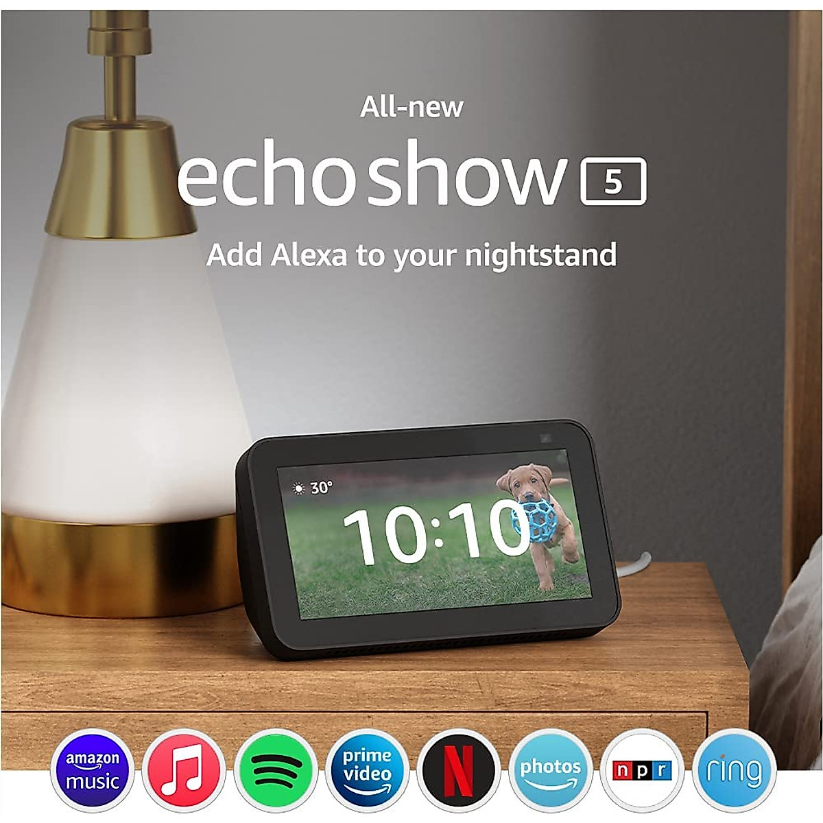 Certified Refurbished Echo Show 5 (2nd Gen, 2021 release) | Smart display with Alexa and 2 MP camera | Charcoal