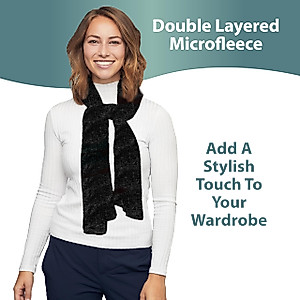 35° BELOW Marled Hooded Multiuse Head Scarf Neck Wrap for Women, Winter Scarf for Women, Black