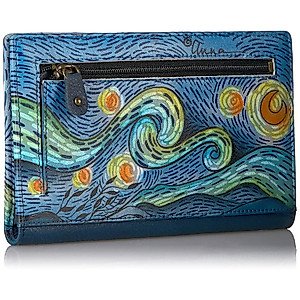 Anna by Anuschka Women's Hand-Painted Genuine Leather Two Fold Wallet - Love In Paris