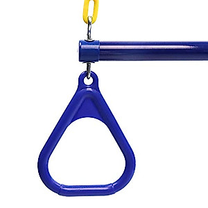 17.6" Monkey Bars for Kids Swing Set Accessories Outdoor - Trapeze Swing Bar for Playground Accessories with 48" Coated Chains 2 Snap Hooks - Hanging bar for Kids Jungle Gym Accessories (Blue)