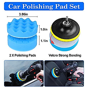 26Pcs Car Detailing Brush Set, Car Detailing Kit, Auto Detailing Drill Brush Set, Car Detailing Brushes, Car Buffing Sponge Pads Kit,Car Accessories,Car Cleaning Tools Kit for Interior,Exterior,Wheels