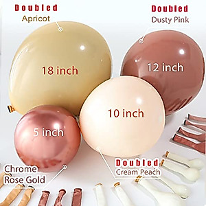 DIY 158Pcs Boho Balloon Garland Arch Kit Double-Stuffed Ballon Neutral Balloon Garland for Wedding Birthday Balloon
