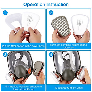 WAKYFLX Reusable full Face Cover - 6800 full Respirаtor Face Cover,for Paint, Against Dust,Chemicals, Formaldehyde, Polishing,Staining,Car Spraying,Sanding &Cutting