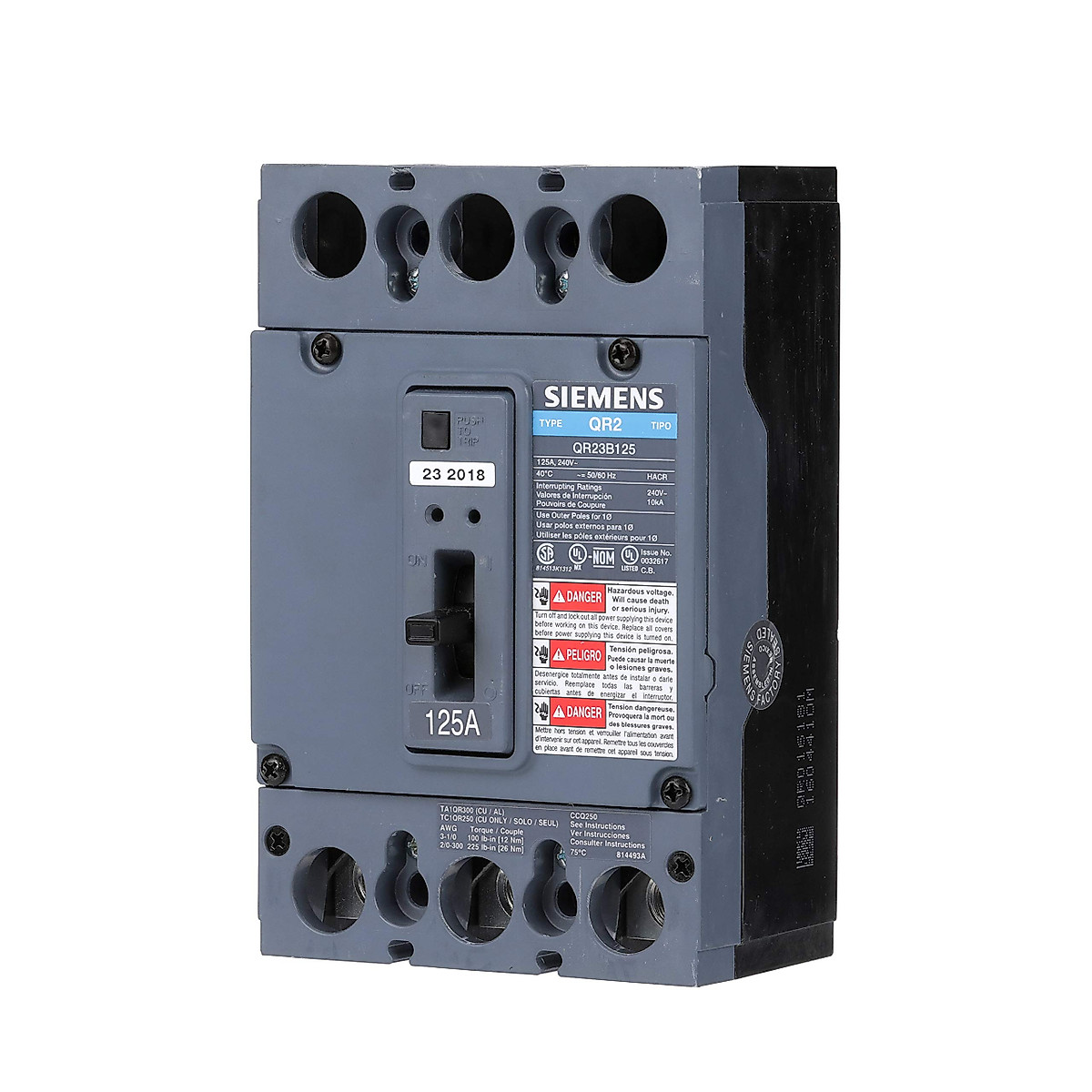 125 Amp 3-Pole Type QR Circuit Breaker