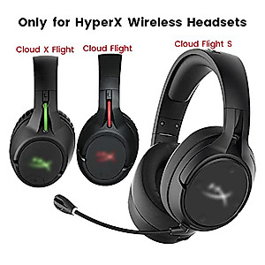 Microphone Replacement for Kingston HyperX Cloud Flight/Flight S Wireless Gaming Headset, Detachable Mic Boom with LED Mute Indicator on PC PS5 PS4 Xbox Series X/S