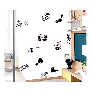 Adam Victor Removable Switch Stickers, Various Lovely Cats, Pandas Different Cartoon Wall Sticker Decor, Family Light Switch Decals DIY Kids Bedroom Car Stickers Office Home Decoration (20 PCS)