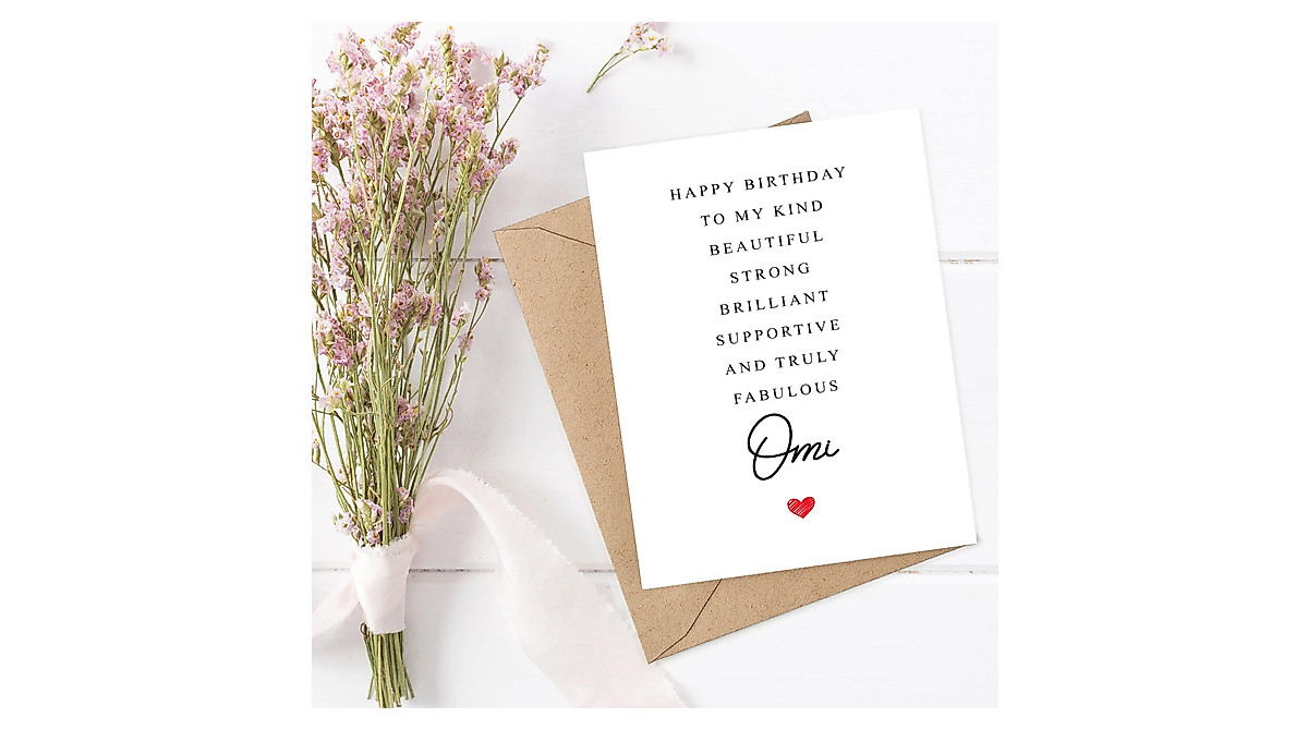 Omi Birthday Card Poem - Perfect Gift for Omi | Emily Gift