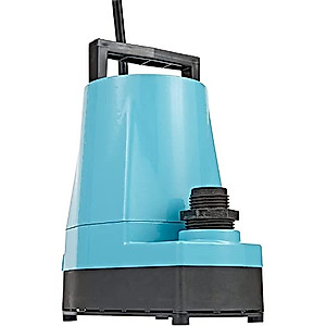 Little Giant 5-MSP 115-Volt, 1/6 HP, 1500 GPH Aluminum Manual Utility Pump, 10-Ft. Cord, Blue, 505723