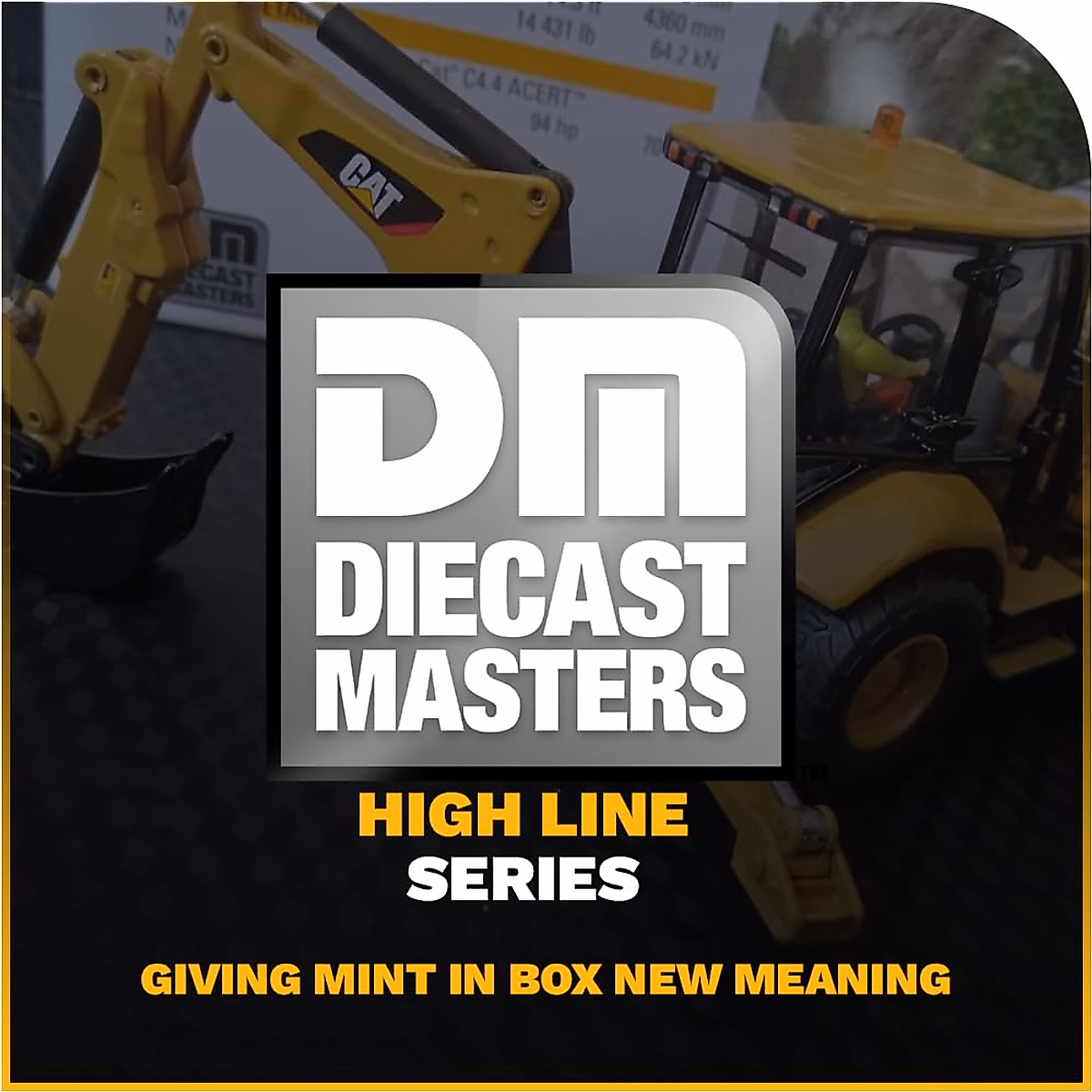 1:50 Caterpillar 420F2 IT Backhoe Loader - High Line Series by Diecast Masters - 85233 (Comes with Auger, Material Arm, Pallet Fork, and H70 Hammer attachments)