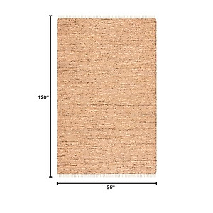 SAFAVIEH Vintage Leather Collection Area Rug - 8' x 10', Light Gold, Handmade Boho Fringe Leather, Ideal for High Traffic Areas in Living Room, Bedroom (VTL501D)