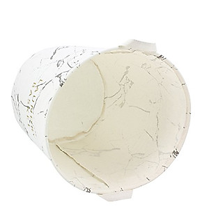 Homele 19.7" Large Waterproof Laundry Basket, Cotton Fabric Unique Marble Pattern Foldable Laundry Hamper Bucket Storage Basket Bin Organizer for Men Women Nursery, Kids Toys, Baby Clothing (White)