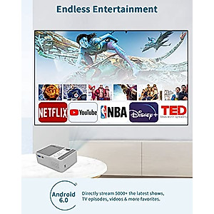 Mini Projector for Outdoor, iOS Android Phone, Wireless HD Projector with WiFi, 1080P YouTube Supported, Portable Video Projector Camping Backyard Movie Nights, Proyector Home Entertainment