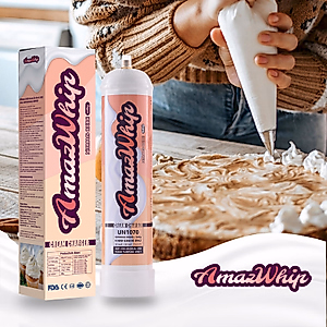 ANAZWHIP Cream Charger 640g 0.95L nitrous oxide tank from whipped cream (640g original-2 cylinders)