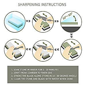 Knife Sharpening Stone Combination Dual Sided Grit With Base for Sharpening and Polishing Tool with Non Slip Base for Kitchen Knives, Hunting Knives, Pocket Knives and Tool Blades (400/1000)