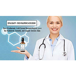 Hyaluronic Acid Serum for Face Skin Eyes Lips by Joyal Beauty. 100% Pure Best Anti-aging Hydrating Original Hyaluronan for Topical Use. Highest 4% Solution. Best Anti Wrinkle Smoother