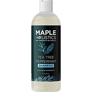 Rosemary Tea Tree Mint Shampoo - Clarifying Shampoo for Build Up and Flakes with Peppermint Oil and Tea Tree Essential Oil for Dry Scalp Treatment - Deep Cleansing Peppermint Tea Tree Shampoo (8oz)