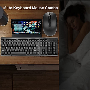 Mechanical Keyboard and Mouse Combo, Wireless Waterproof Mute Gaming Keyboard and 2.4Ghz 1600 DPI Gaming Mouse, for Mac/Windows/PC Gaming