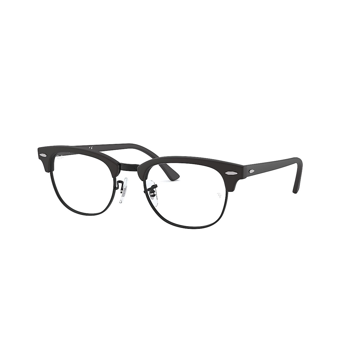 Ray-Ban RX5154 Clubmaster Square Prescription Eyeglass Frames, Matte Black/Demo Lens, 49 mm