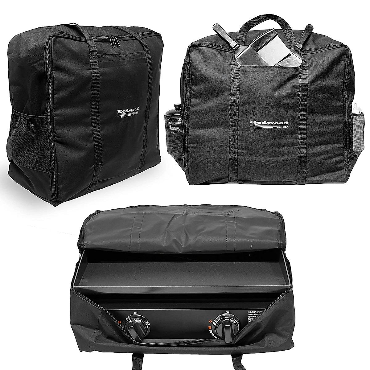 Portable 22" Griddle Carry Bag for Blackstone 22 Inch Griddle and Similar Table Top Grills, Includes Deluxe Storage Pockets for BBQ Toolkit Accessories, Utensils and Squeeze Bottles