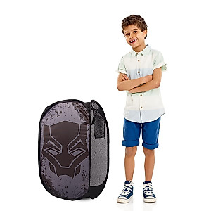 TheAvengers Black Panther Pop Up Hamper with Durable Carry Handles, 21 inch H x 13.5 inches W X 13.5 inches L