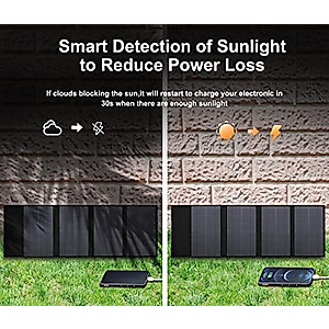 30W Portable Solar Panel, Folding Camping Solar Panel Mobile Charger, DC 12V, USB 2.0 5V, USB3.0 9V Compatible with Solar Generators Power Stations for Camping, Cell Phone, Tablet, RV, Hiking (Black)