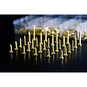 Swordfish 32051-500pc Brass Plated Wood Screw Assortment
