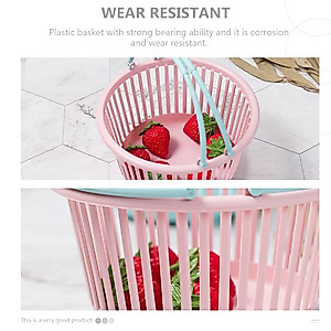 Cabilock 3pcs Storage Basket Shower Mesh Mini Containers Kids Outdoor Playset Small Plastic Container Mini Basket Egg Toy Storage Bins Bathroom Basket Pink Pp Multifunction Round Sieve