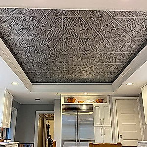 A La Maison Ceilings R02 Diamond Wreath Foam Glue-up Ceiling Tile (128 sq. ft./Case), Pack of 48, Antique Copper Orange