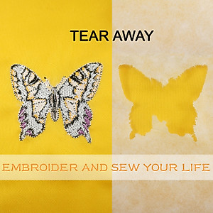 New brothread Tear Away Machine Embroidery Stabilizer Backing 12" x 50 Yd roll - Medium Weight 1.8 oz - Cut into Variable Sizes - for Machine Embroidery and Hand Sewing