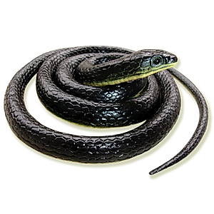 Homdipoo Realistic Fake Rubber Snake Toys Black That Look Real Prank Stuff Cobra 49 Inch Long
