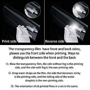 30 Sheets Transparency Film Paper, 8.5x11 Inches Transparent Film for Ink Jet Printer, 100% Transparencies Printing Transparent Film Sheets for Overhead Projector, Silk Screen Printing