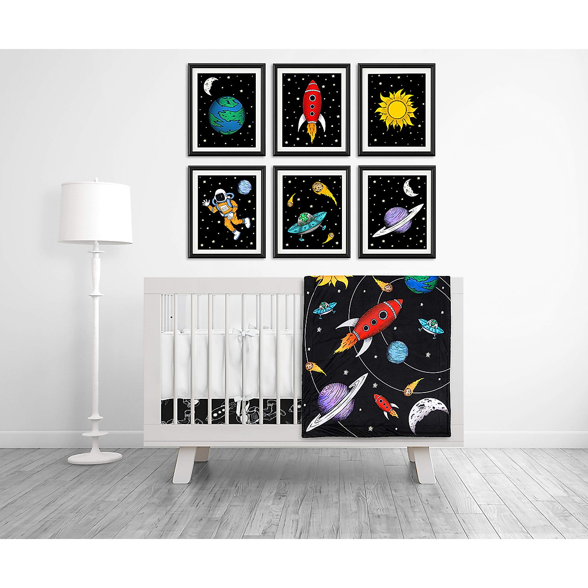 Jaxson's World Outer Space Theme | Minky Fleece Baby Blanket