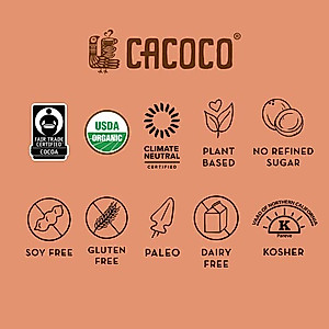 70% Spicy Dark Drinking Chocolate - Certified Organic Hot Cacao / Fair Trade Cocoa - by CACOCO (7.05 ounces) …