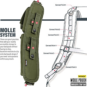 WYNEX Tactical Molle Accessory Pouch, Backpack Shoulder Strap Bag Shoulder Tape Additional Bag Multifunctional Hunting Tools Pouch