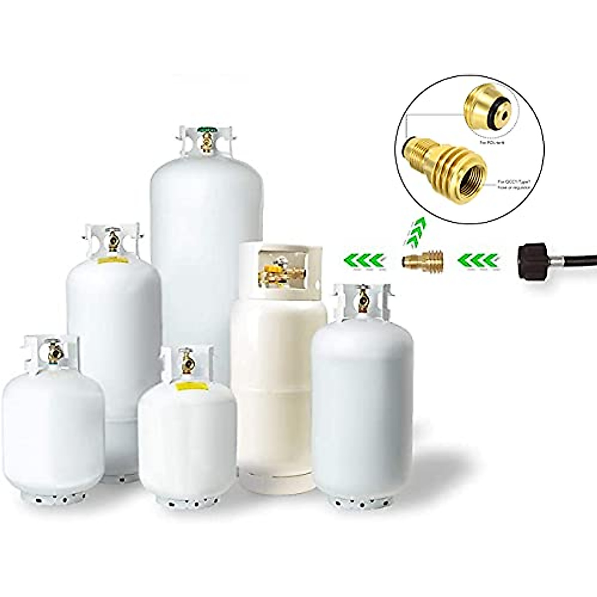 Joywayus Propane Tank Adapters Converts LP Tank POL Service Valve to QCC1 Brass Solid Universal Fit (Type 1)