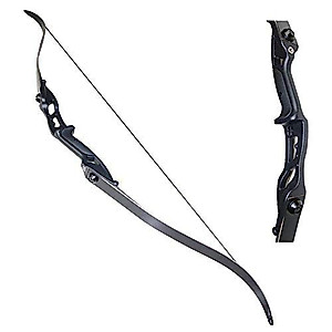 Toparchery Archery 56" Takedown Hunting 50lbs Recurve Bow Metal Riser Right Hand Black Longbow
