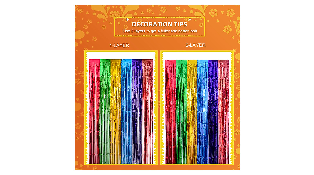 Vibrant Fiesta Decorations - Tinsel Streamers for Parties
