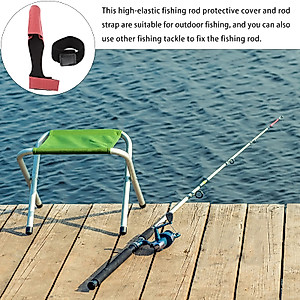 2 Sets Fishing Rod Protector Suite High Elasticity Red Elastic Band
