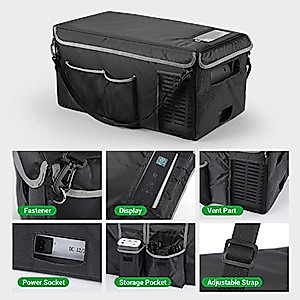 F40C4TMP Insulated Protective Cover for 20 Quart Portable Refrigerator 12 Volt Freezer Cover Transit Bag for 18L Portable Fridge