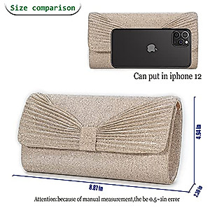 Mansherry Evening Bag Ladies Party Handbag Wedding Bag Purse Clutch Purses for Women Apricot