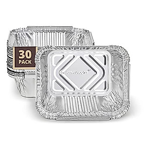 TYH Supplies 30 Pack Grease Drip Pan Liners | Compatible with Napoleon Grills Prestige I-II-IV, PRO, Mirage, Ultra Chef | Disposable Aluminum BBQ Drip Tray Replacement | 5"x4" Inch