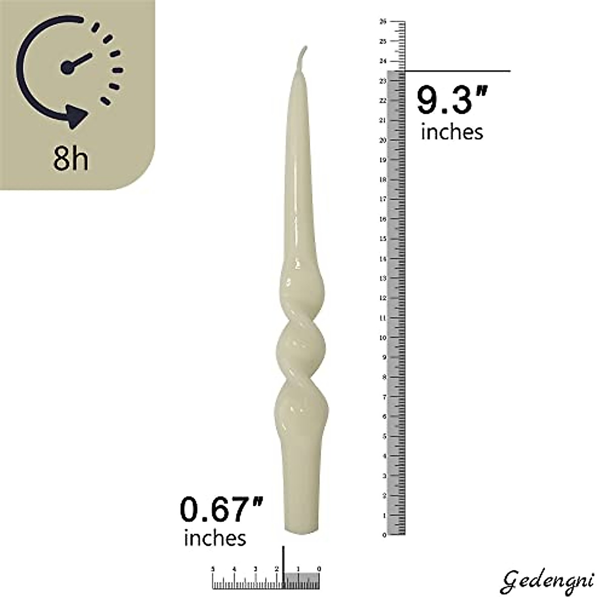 Handmade Candle Sticks Spiral Candles - Gedengni 10 Inch Twisted Taper Candle for Home Dinner Wedding Party Decoration, 2pcs