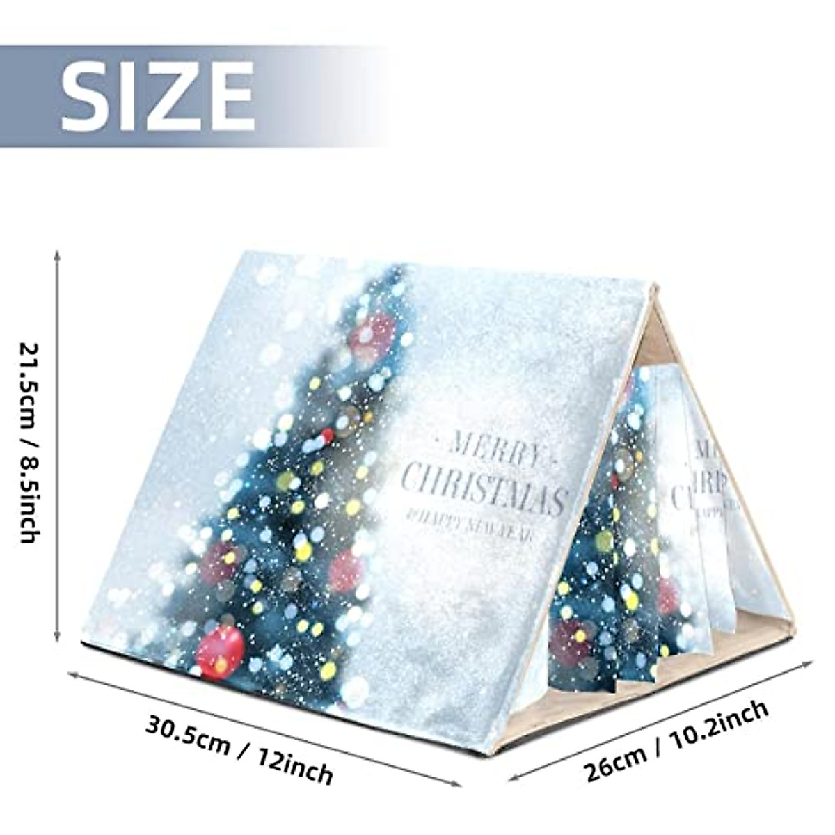 enheng Small Pet Hideout Christmas Tree Background Hamster House Guinea Pig Playhouse for Dwarf Rabbits Hedgehogs Chinchillas