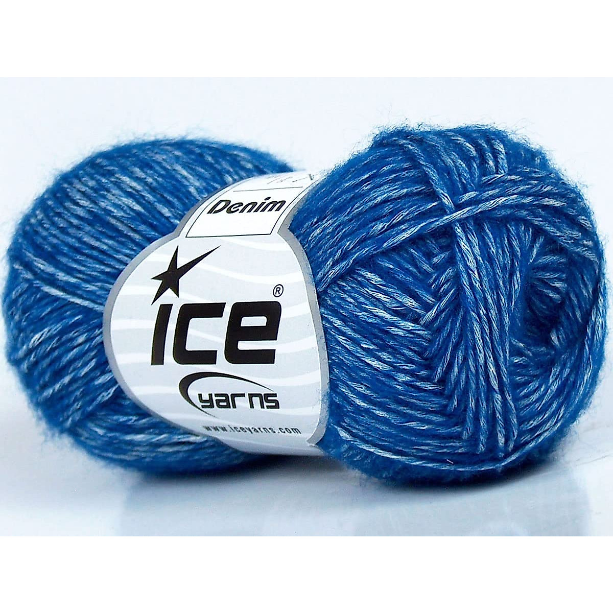 Lot of 8 Skeins Ice Yarns Denim (80% Cotton) Hand Knitting Yarn Saxe Blue