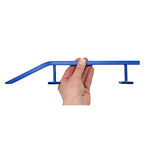 Teak Tuning Fingerboard Rail with Pole Jam Entrance, 12.5" - Custom Designed Solid Steel Construction, Matte Powder Coated Finish in Cobalt Blue - Superior Non-Slip Foam Feet