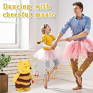 9 Inch Winnie Toys Talking Walking Singing Pooth Bear Plush Toys Repeat What You Say, Interactive Bear Stuffed Toy Figures for Toddler Kids Birthday