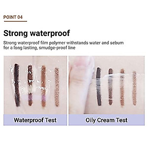 ETUDE Proof 10 Gel Pencil Liner 0.3g (#2 Dark Cacao) | Creamy Gel Texture Eyeliner with Wearable Shades to Create Precise Line Eye Makeup without Efforts, Korean Makeup, Perfect for Gift