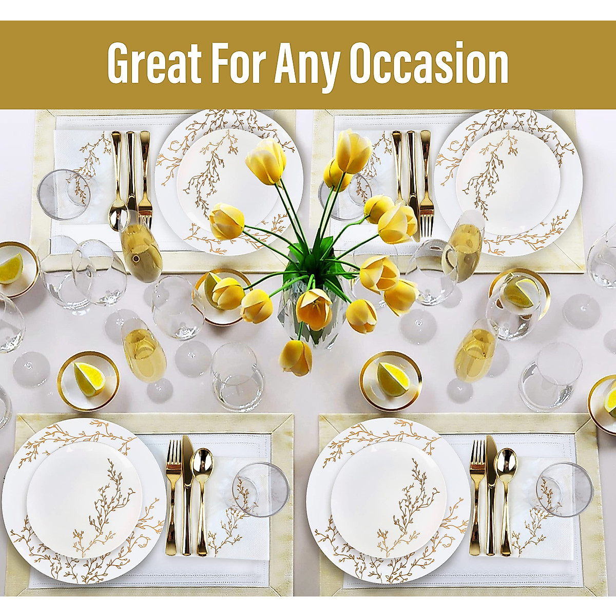 R-kay Gold Napkins 6.5 by 6.5, Luxury 3 Ply Wedding Napkins - 40 Pack Large Ultra Soft Party Napkins - Napkins Disposable Decorative For Cocktails Weddings And Upscale Dinner