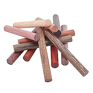 PH PandaHall 4 X 1/2 Inch Wood Dowel Rods, 12 Colors Wood Pen Blank Wooden Carving Blocks Wood Stick Pen Blank Cut Offs for Pen Turners Engraving Carving